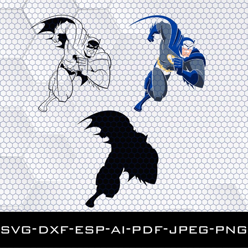 Bat Vector Illustration Bundle,super Hero,design,drawing,svg,dxf,png ...