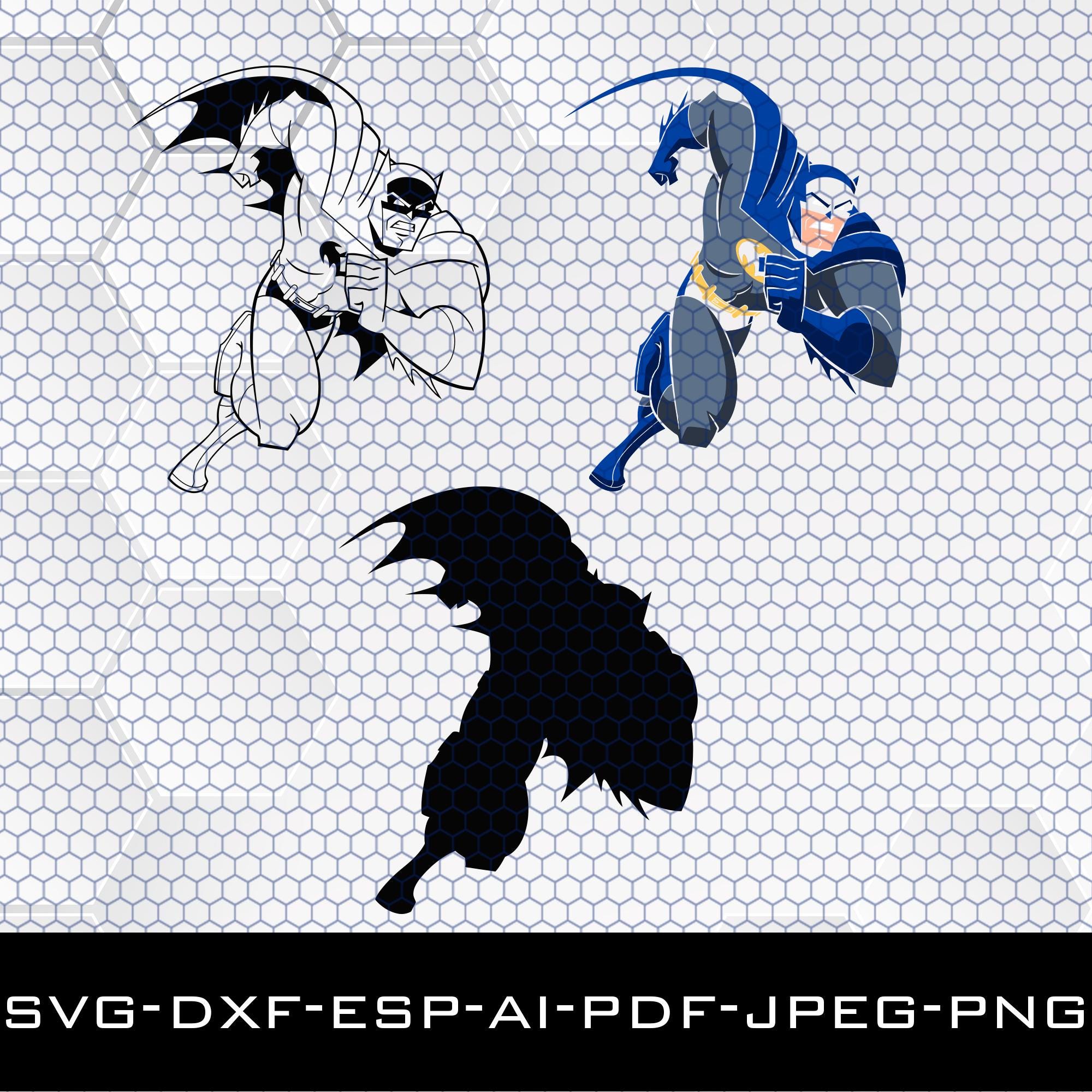 Bat Vector Illustration Bundle,super Hero,design,drawing,svg,dxf,png ...