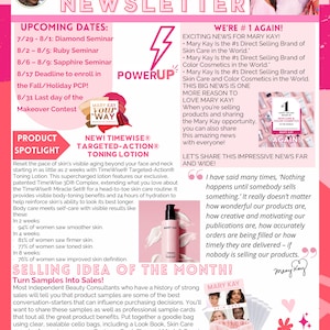 Mary Kay Newsletter Template: Customizable Monthly Digital Download - Etsy