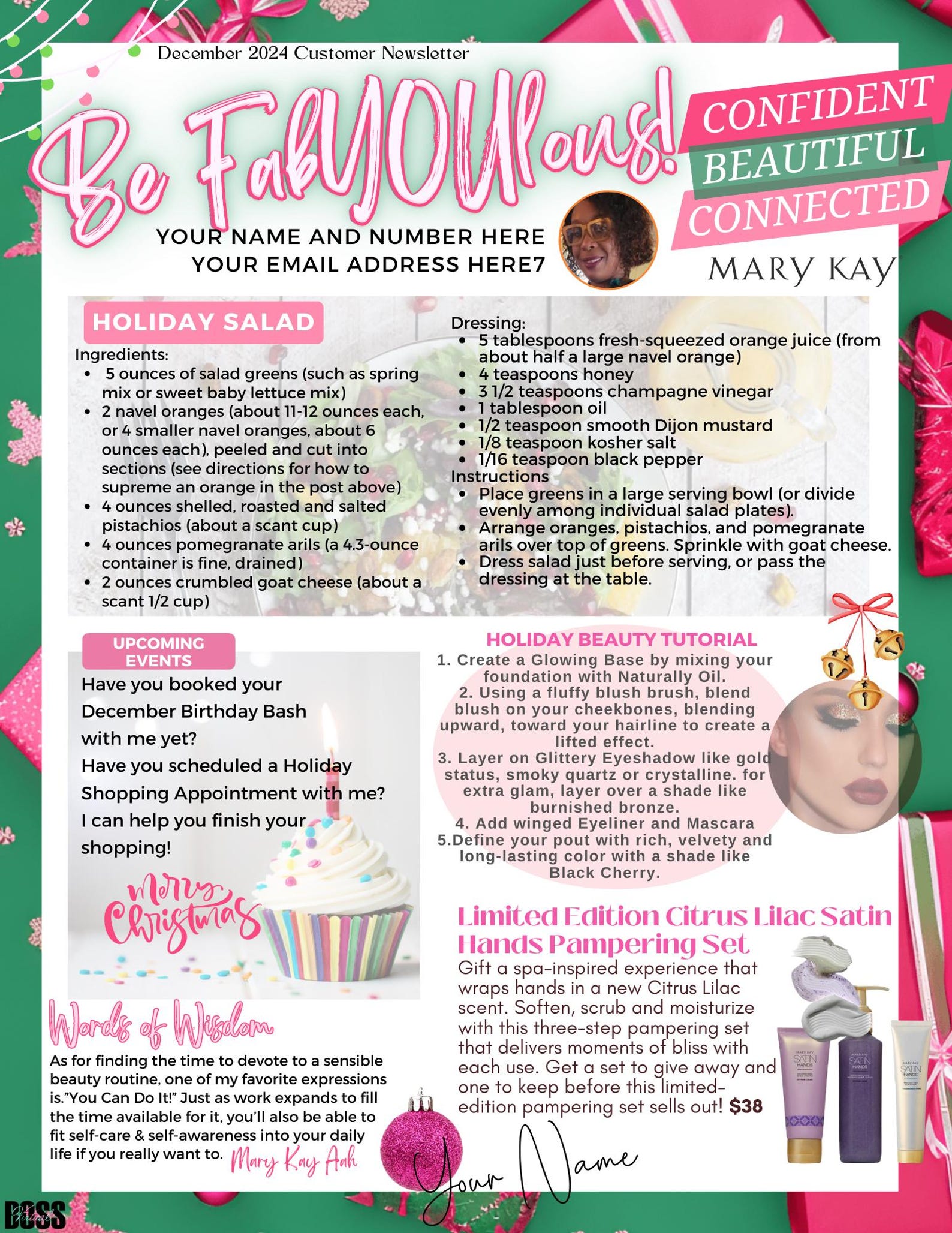 Mary Kay Newsletter Template: Customizable Monthly Digital Download - Etsy
