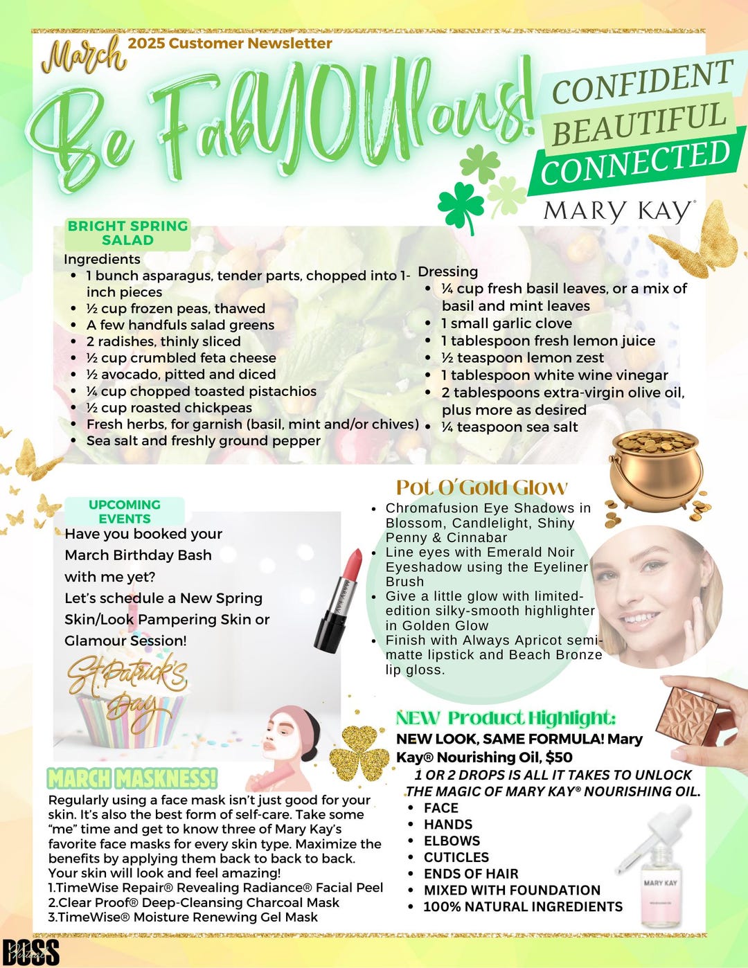 Mary Kay Newsletter | Custom Newsletter Template for Mary Kay ...