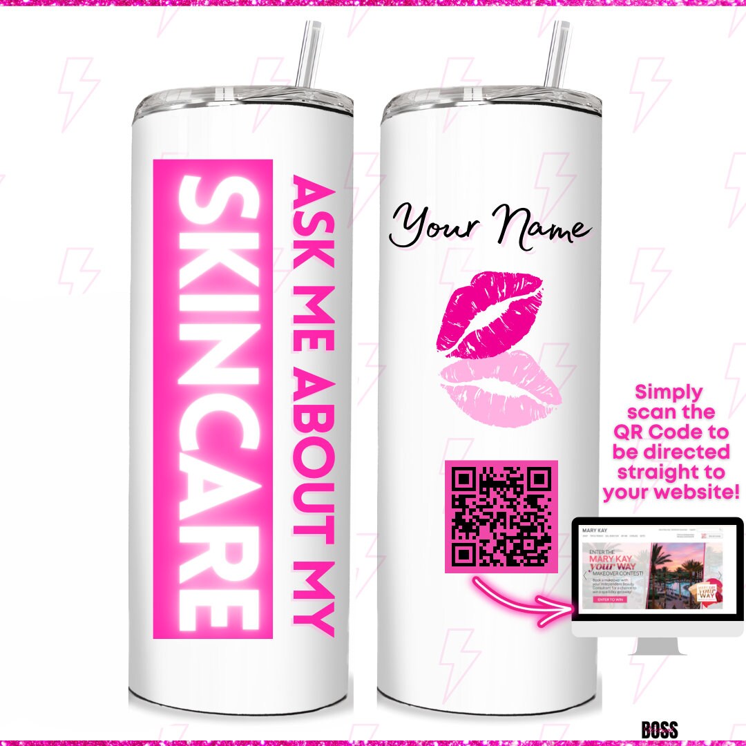 Personalized QR Code Tumbler: Mary Kay Skincare Stainless Steel - Etsy
