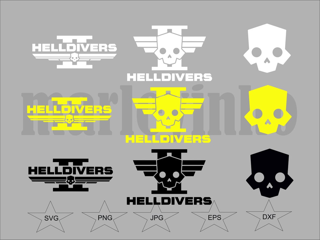 Helldivers Helldivers 2 Hell Divers SVG PNG EPS Dxf Jpg 9 Files Bundle ...