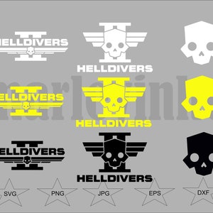 Helldivers Helldivers 2 Hell Divers SVG PNG EPS Dxf Jpg 9 Files Bundle ...
