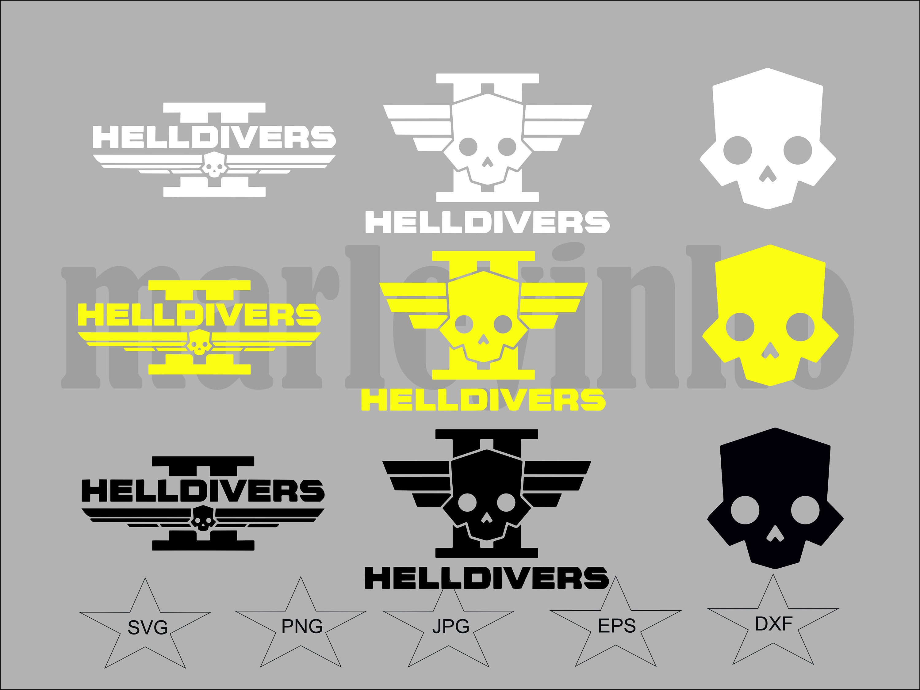 Helldivers Helldivers 2 Hell Divers SVG PNG EPS Dxf Jpg 9 Files Bundle ...