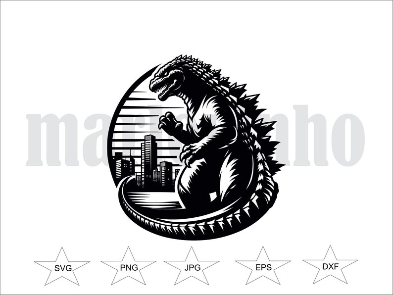 Godzilla Svg Png Eps Dxf Jpg - Etsy