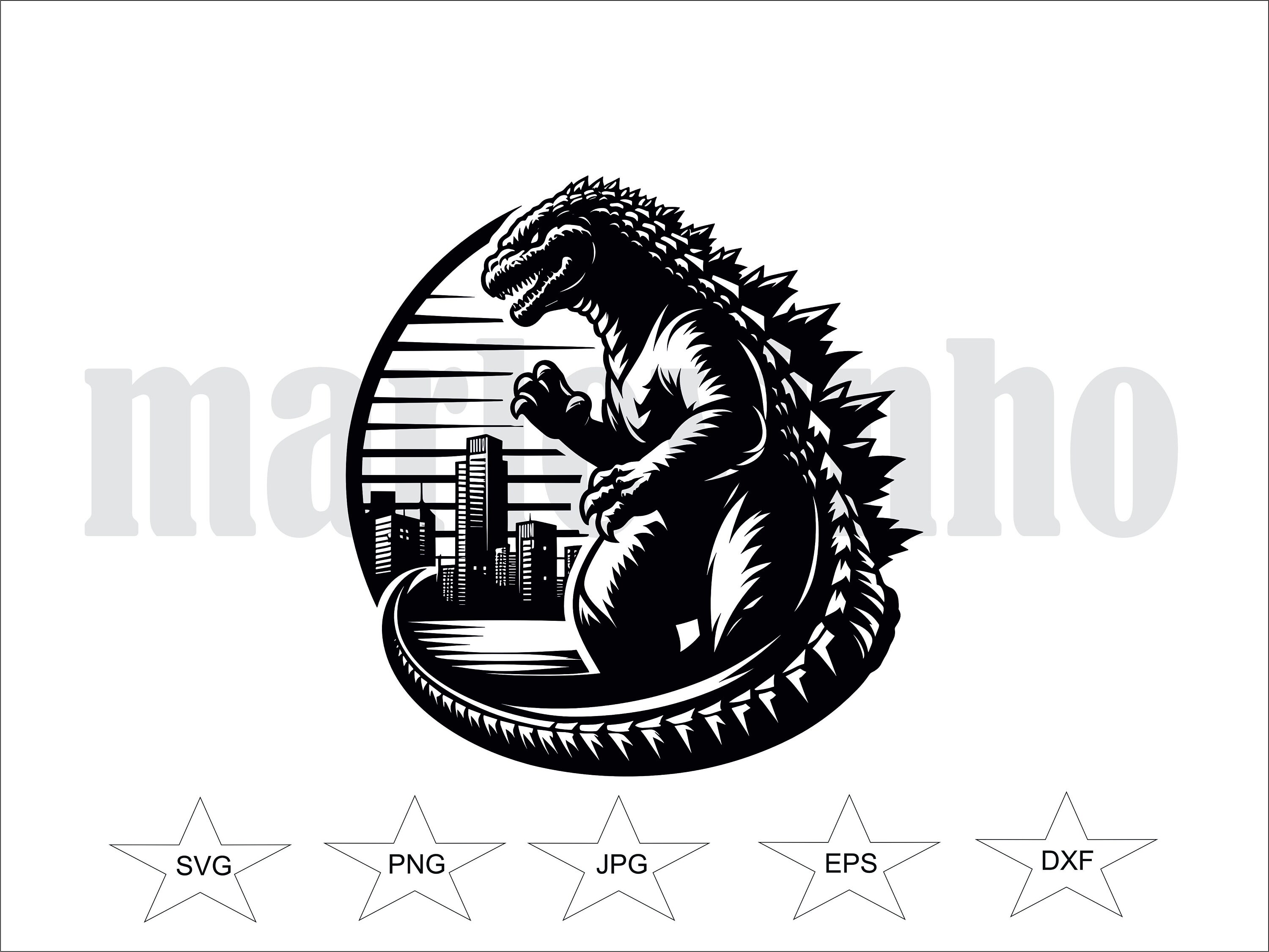 Godzilla Svg Png Eps Dxf Jpg - Etsy
