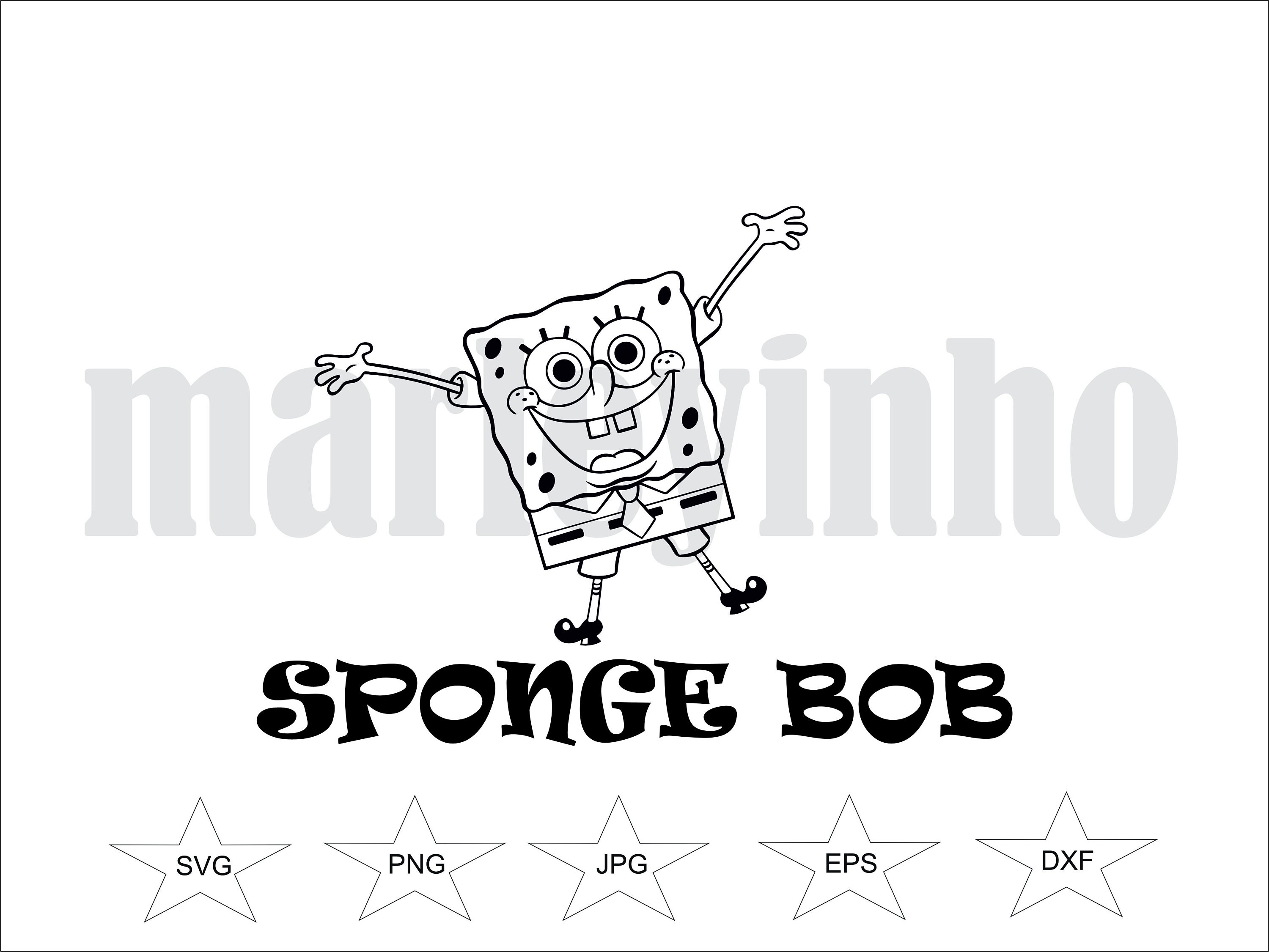 Sponge Bob Svg, Sponge B Svg, Svg Cut File for Cricut, Eps Dxf Png ...