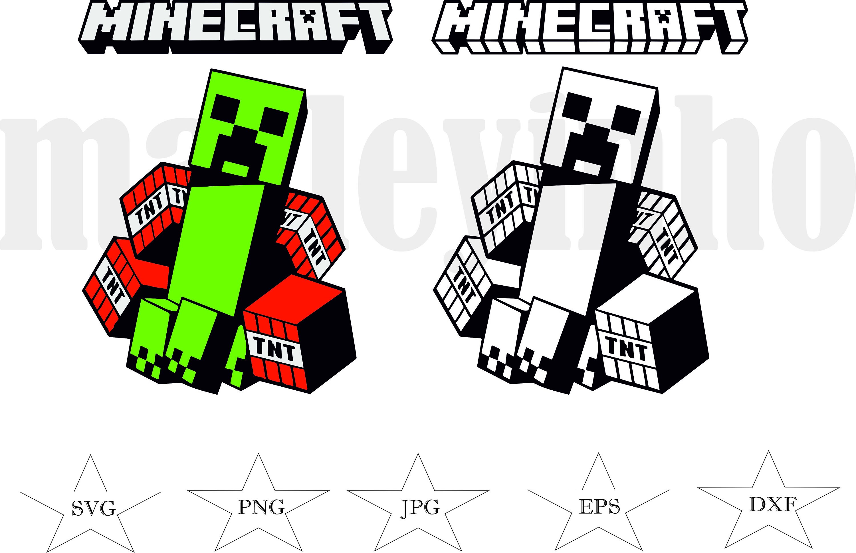 Mncrft SVG, Game Head Svg, Eps, Png, Dxf for Cricut, Silhouette ...