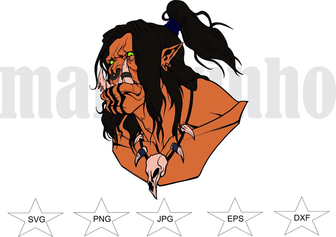 World of Warcraft Horde Orc SVG PNG Jpeg PDF Cricut Cutting Digital ...