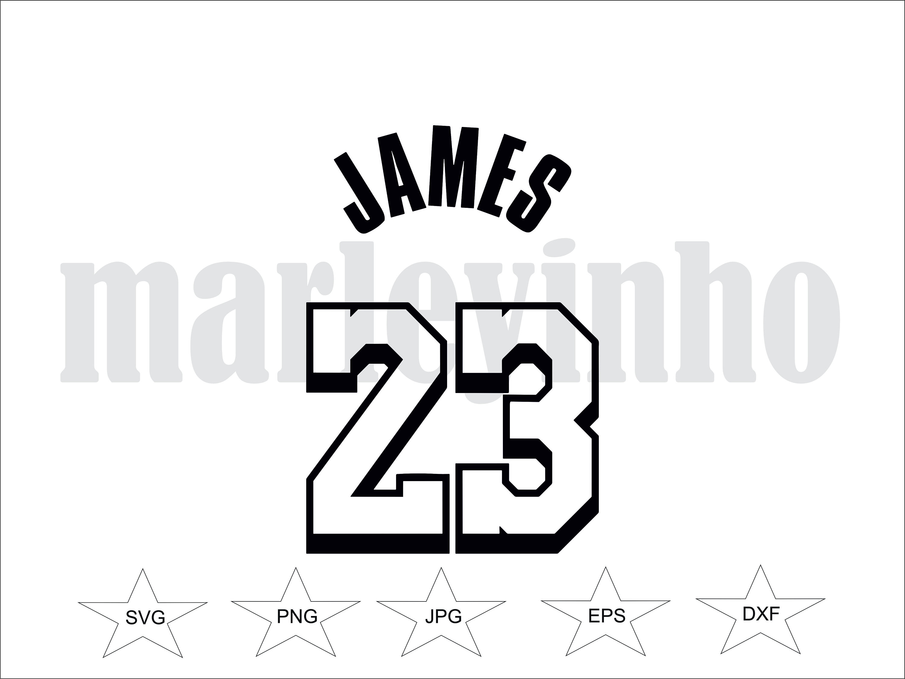 James 23 Svg Png Eps Dxf Lebron James Lakers 23 Jersey Number Cut File ...