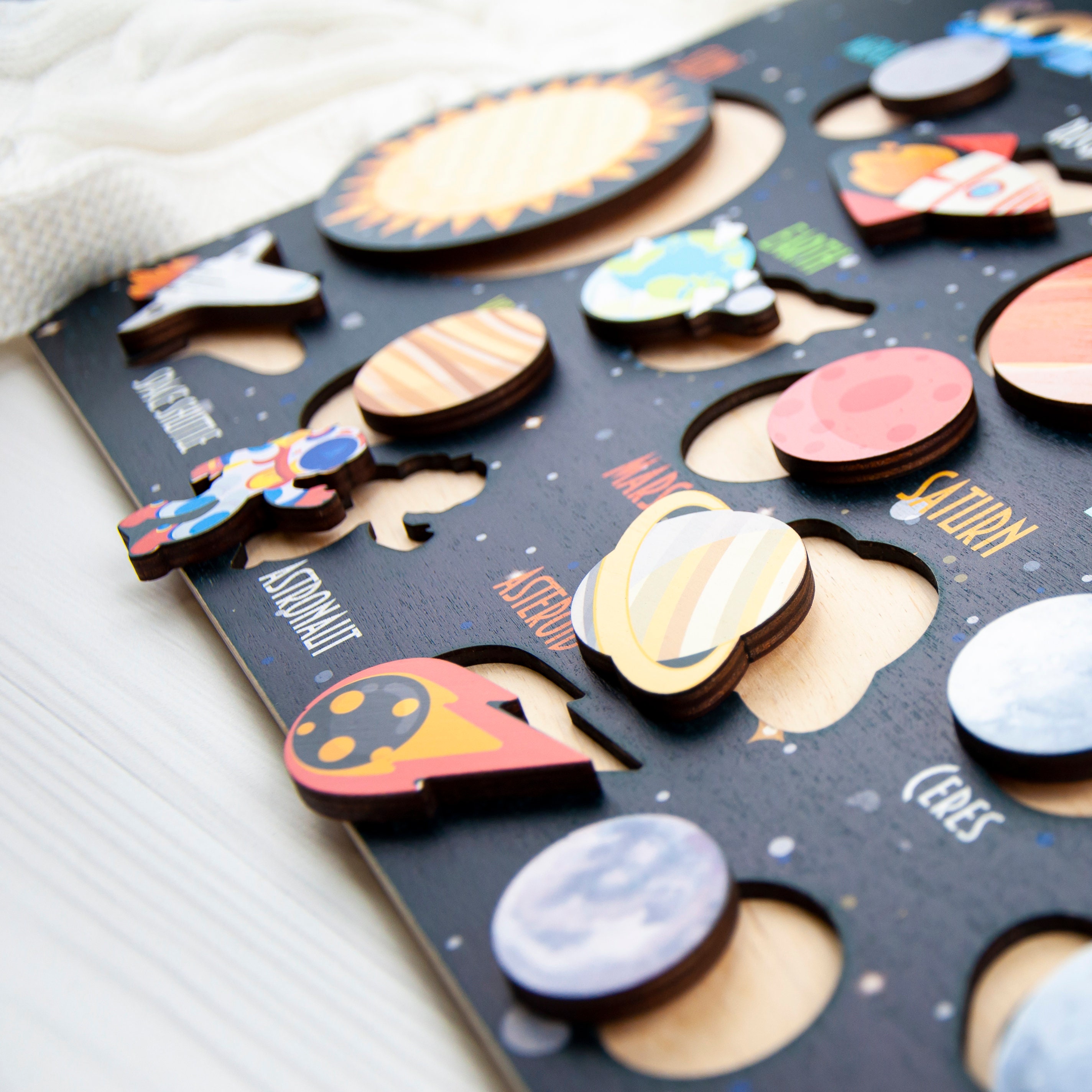 Personalized Dwarf Planets Wooden Toy / Interactive Solar System Puzzle ...