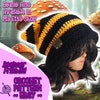 Foldable Brim Striped Droopy Eared Slouch Beanie CROCHET PATTERN Saggy ...