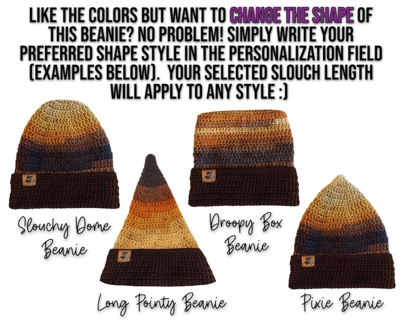 Hand Crocheted Slouchy Cat Ear Beanie, Oversized Striped Unisex Goth ...