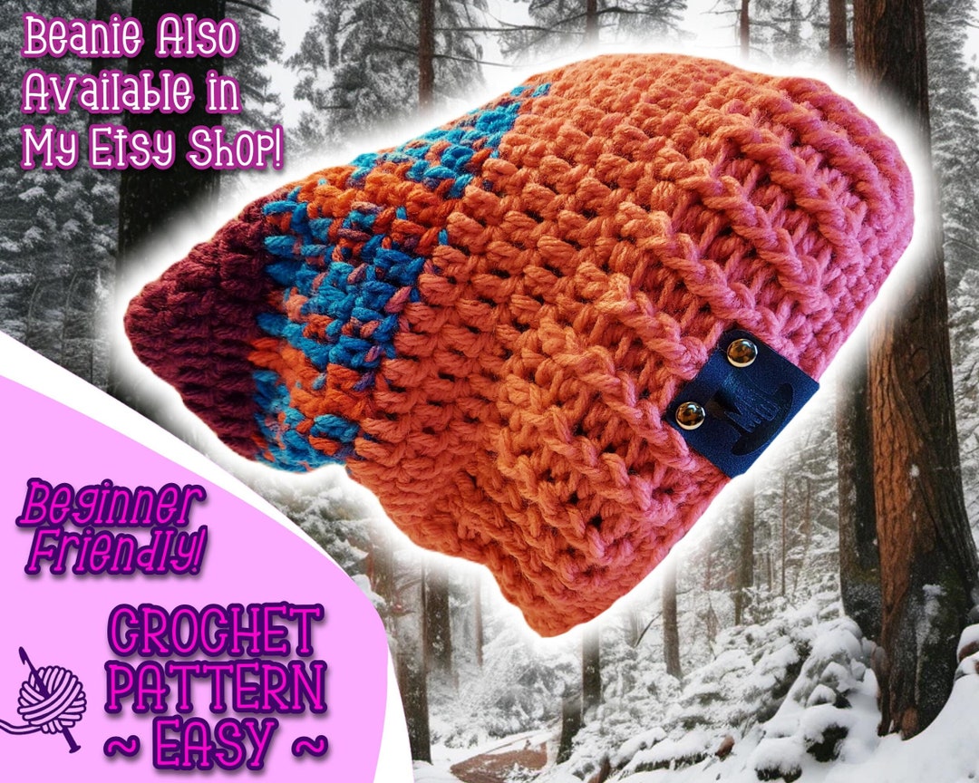 Ribbed Brim Droopy Eared Slouch Beanie CROCHET PATTERN | Knit Cat Hat ...
