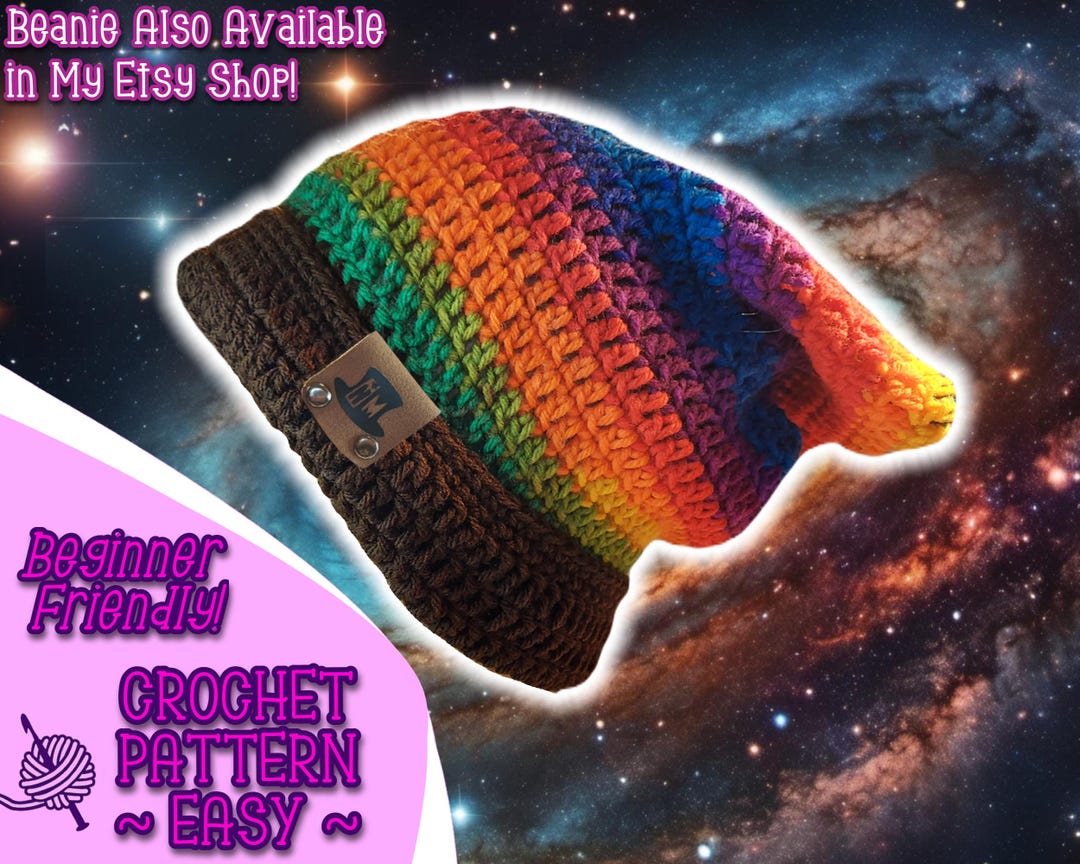 Super Easy Foldable Brim Droopy Eared Slouch Beanie Beginner CROCHET ...