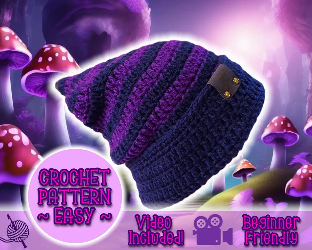 PATTERN Slouchy Pixie Beanie, Pointed Slouch Hat, Easy Beginner Crochet ...