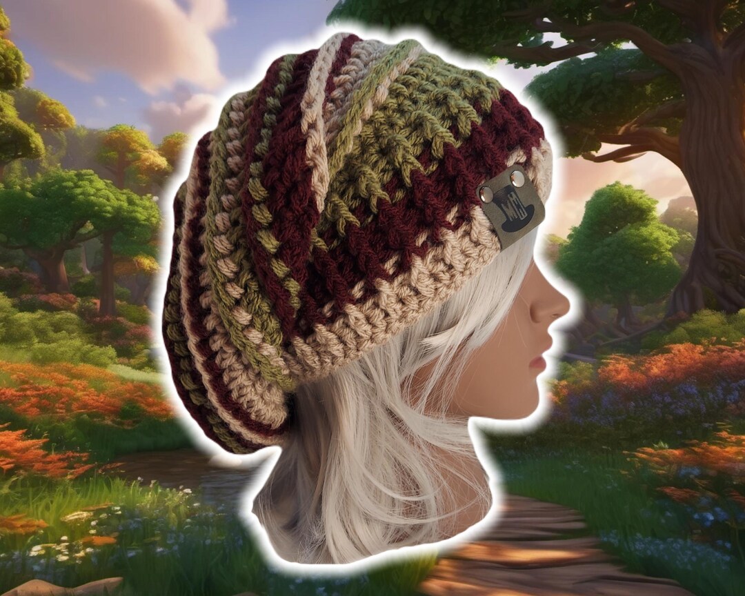 Slouchy Beehive Bonnet Beanie, Custom Made Crochet Unisex Knit Boho ...