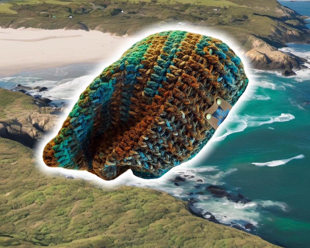 Droopy Box Beanie W Ribbed Brim, Custom Slouch Beanie, Hand Crocheted ...