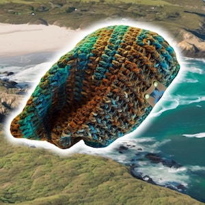 Droopy Box Beanie W Ribbed Brim, Custom Slouch Beanie, Hand Crocheted ...