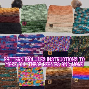 Foldable Brim Striped Droopy Eared Slouch Beanie CROCHET PATTERN ...