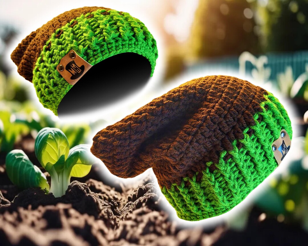 Droopy Box Beanie W Ribbed Brim, Custom Slouch Beanie, Hand Crocheted ...