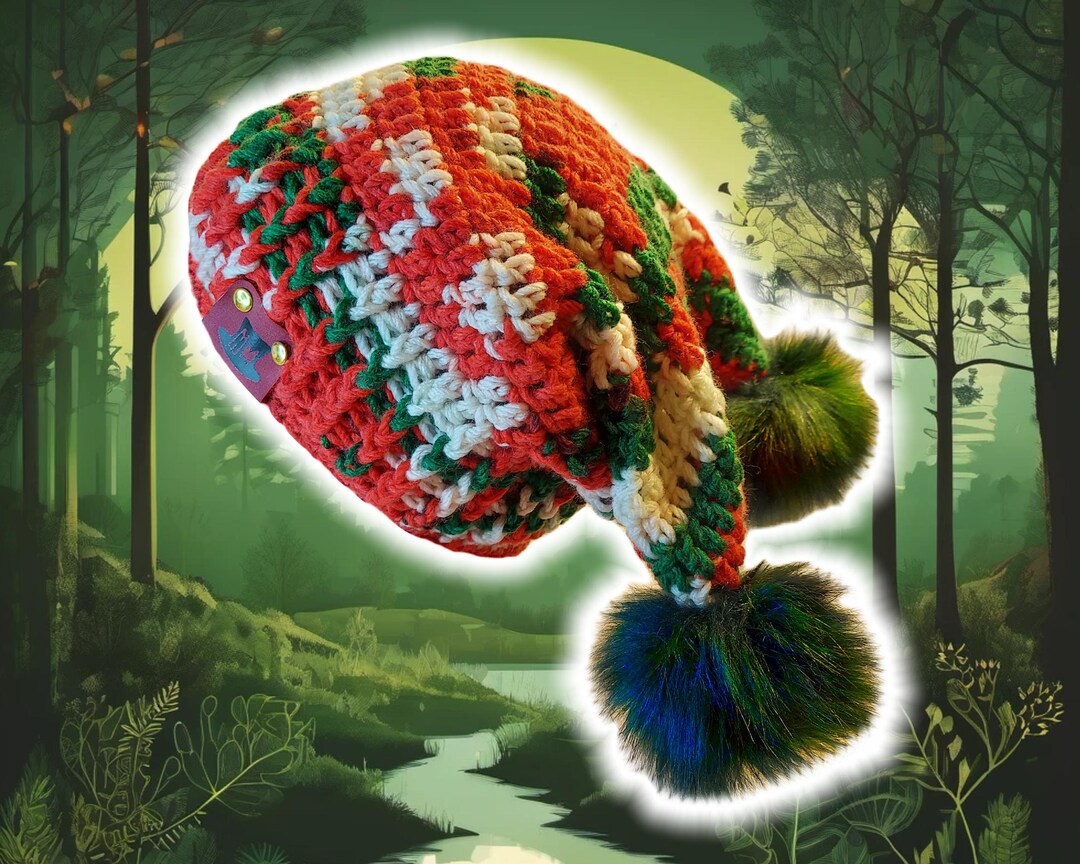 Droopy Box Beanie W Ribbed Brim, Custom Slouch Beanie, Hand Crocheted ...