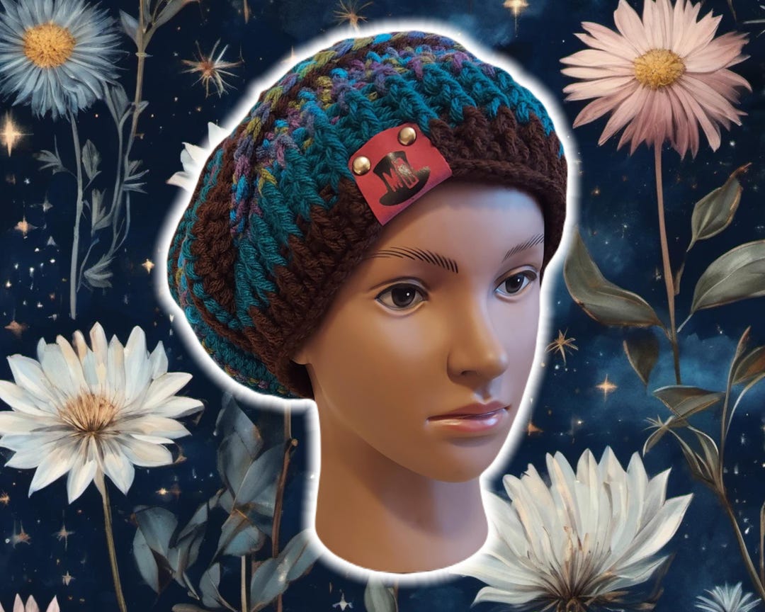 Hand Crochet Slouchy Beanie: Unisex Boho Knit Bonnet, Oversize ...