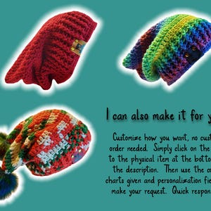 Ribbed Brim Droopy Eared Slouch Beanie CROCHET PATTERN Knit Striped ...