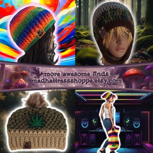 Foldable Brim Striped Droopy Eared Slouch Beanie CROCHET PATTERN Saggy ...