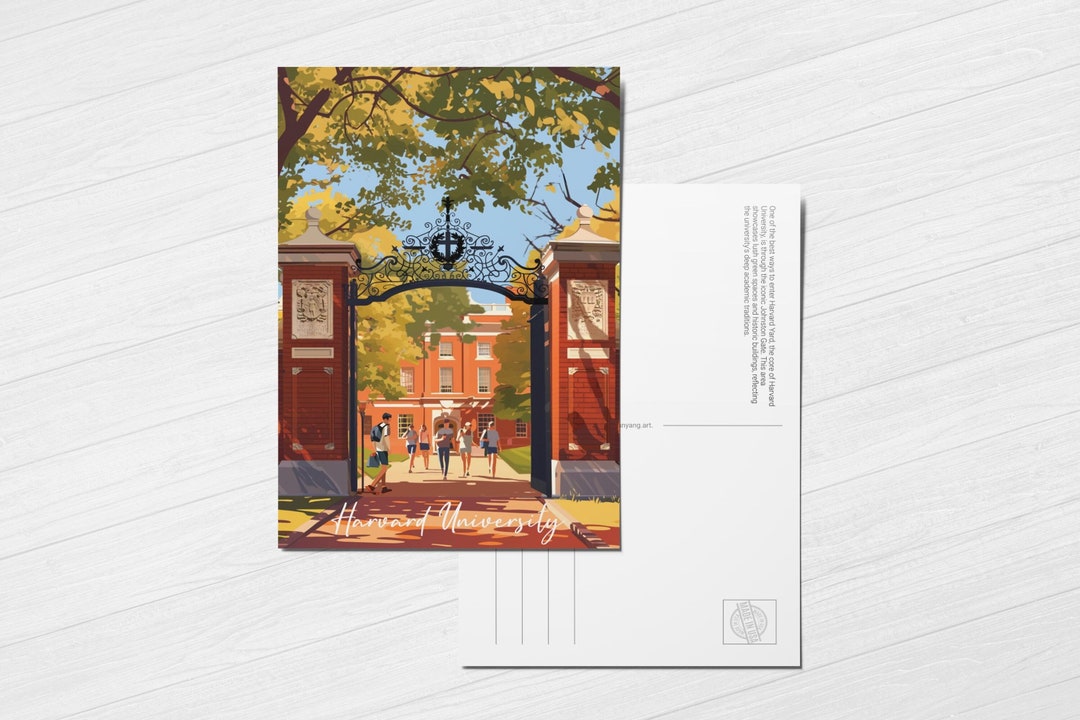 Harvard University Art Print Postcard: Johnston Gate Souvenir - Etsy