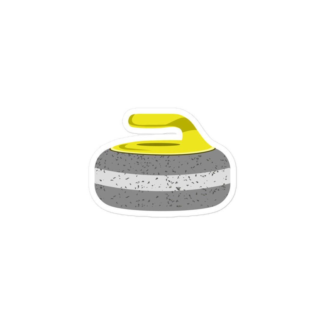 Yellow Curling Rock Sticker - Etsy