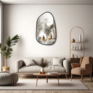 Asymmetrical Mirror,large Mirror, Home Decor, Asymmetrical Wall Mirror ...