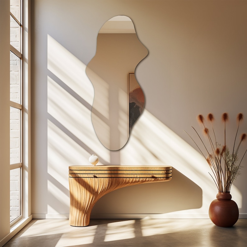 Wavy Asymmetric Mirror, Bathroom Mirror, Irregular Mirror, Wall Mirror ...