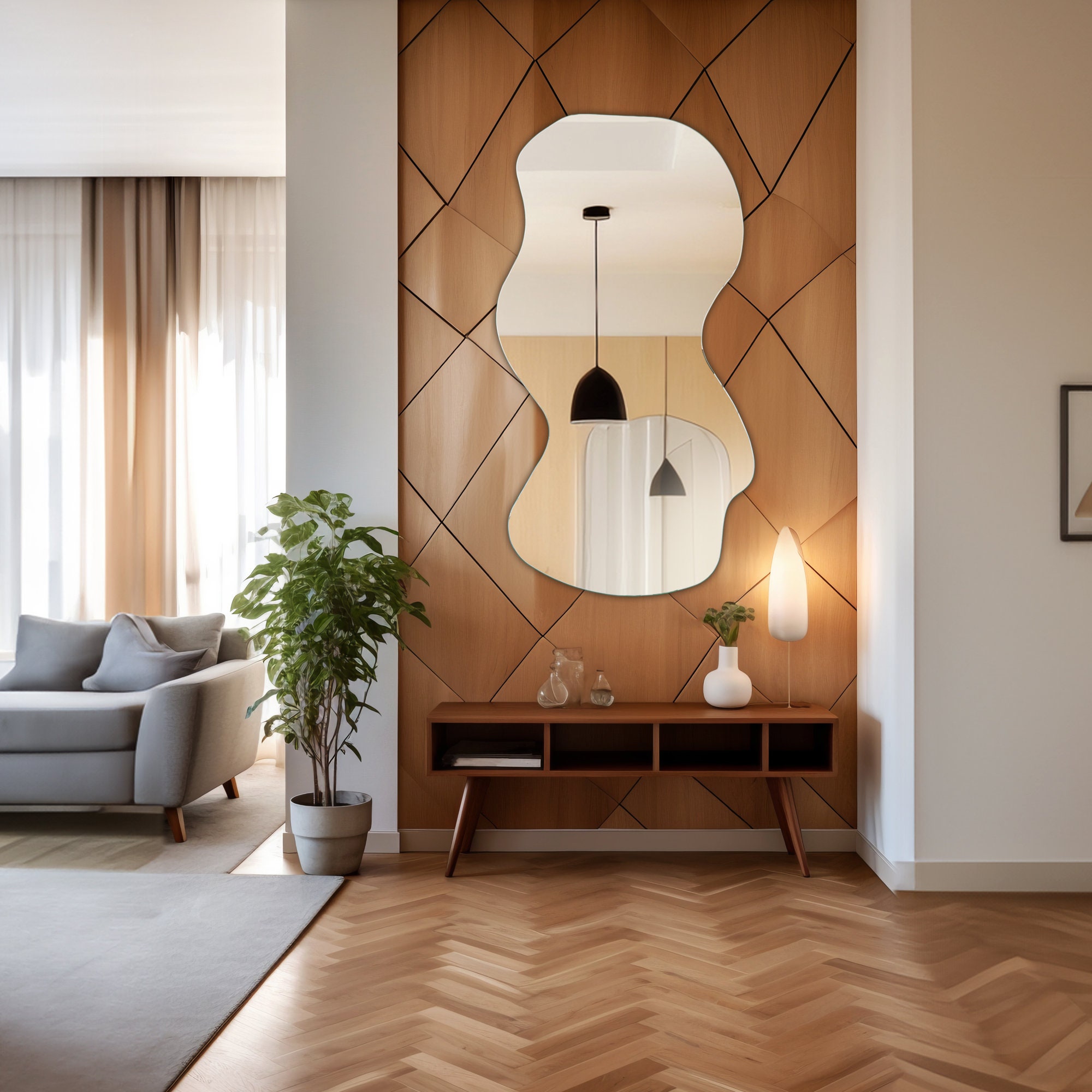 Asymmetrical Mirror, Full Length Mirror, Mirror Home Decor, Bedroom ...