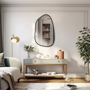 Asymmetrical Mirror,large Mirror, Home Decor, Asymmetrical Wall Mirror ...