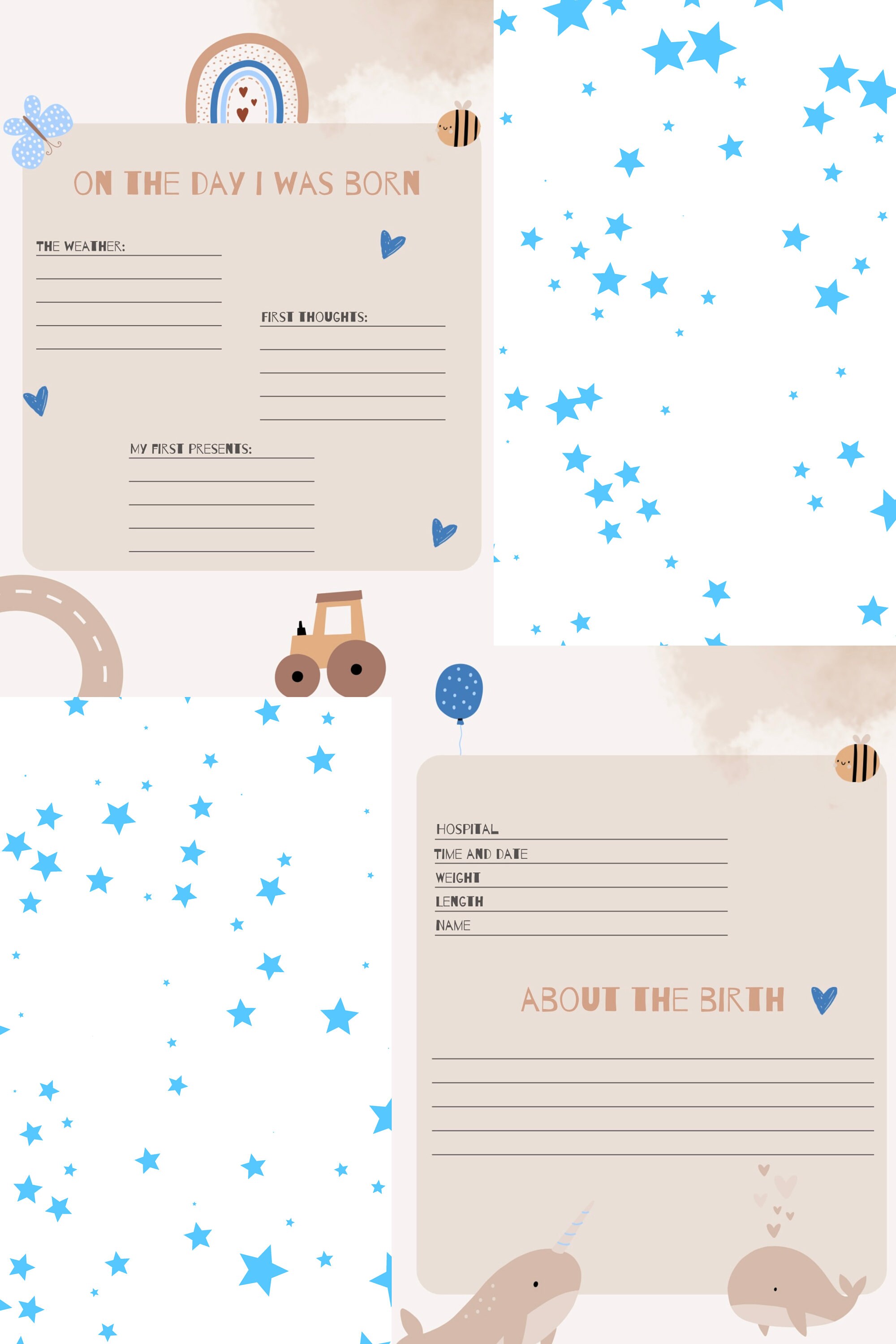 Printable Baby Book, Baby Journal, Newborn Keepsake, Baby First Year ...
