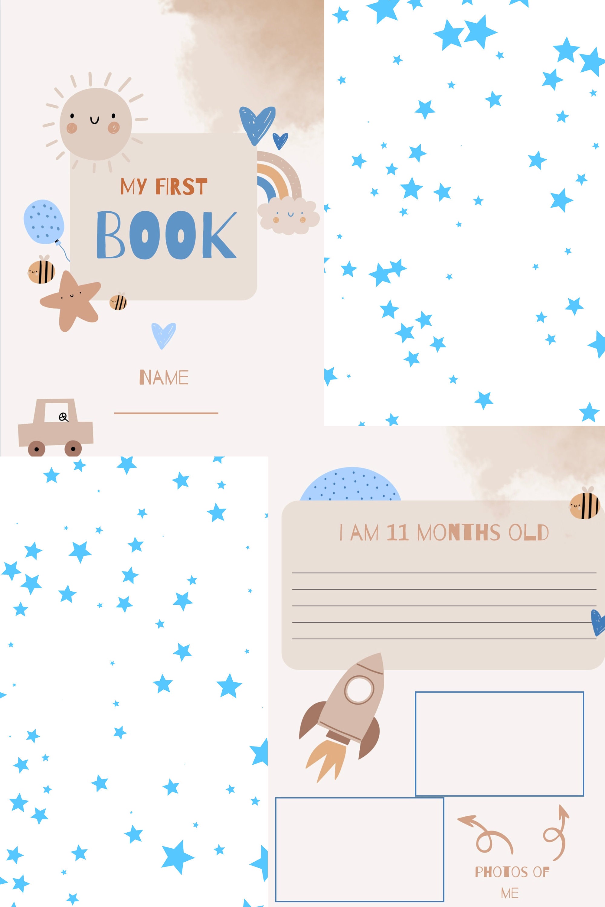 Printable Baby Book, Baby Journal, Newborn Keepsake, Baby First Year ...