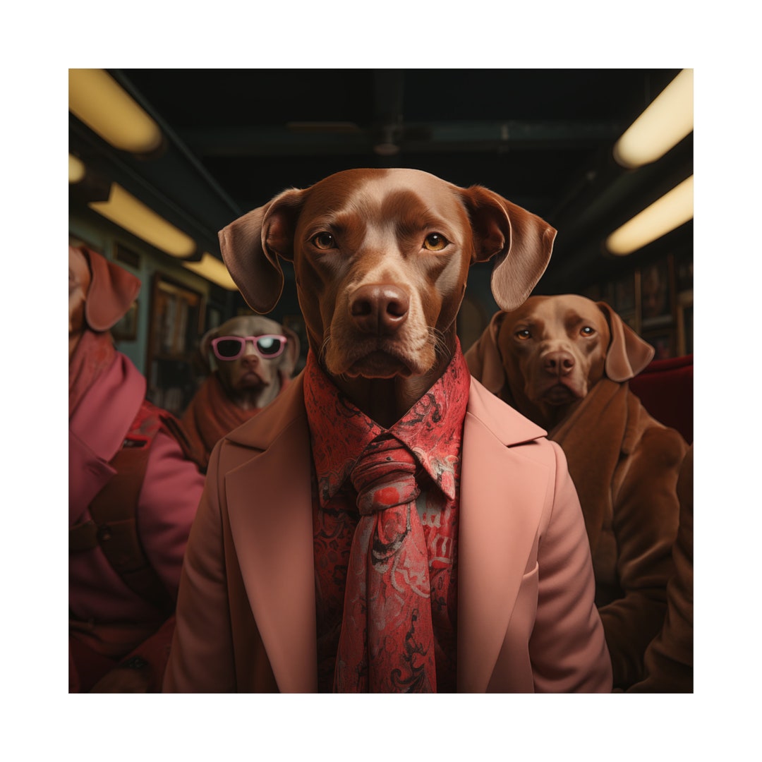Mafia Pet Fine Art Matte Posters, Mafia Dog Portrait Unique Gift Peach ...