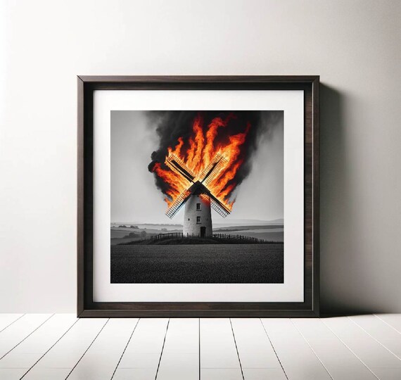 Surrealist Painting With Fire
