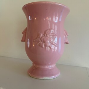 Mccoy Pink Vase With Bird and Berries - Etsy