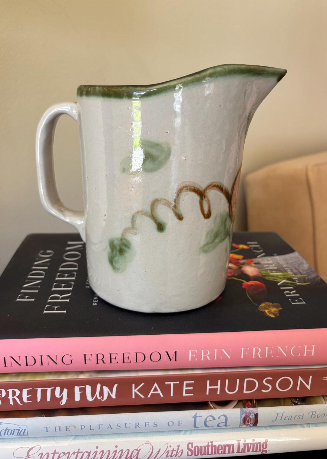 Studio Pottery Small Pitcher With Pear - Etsy