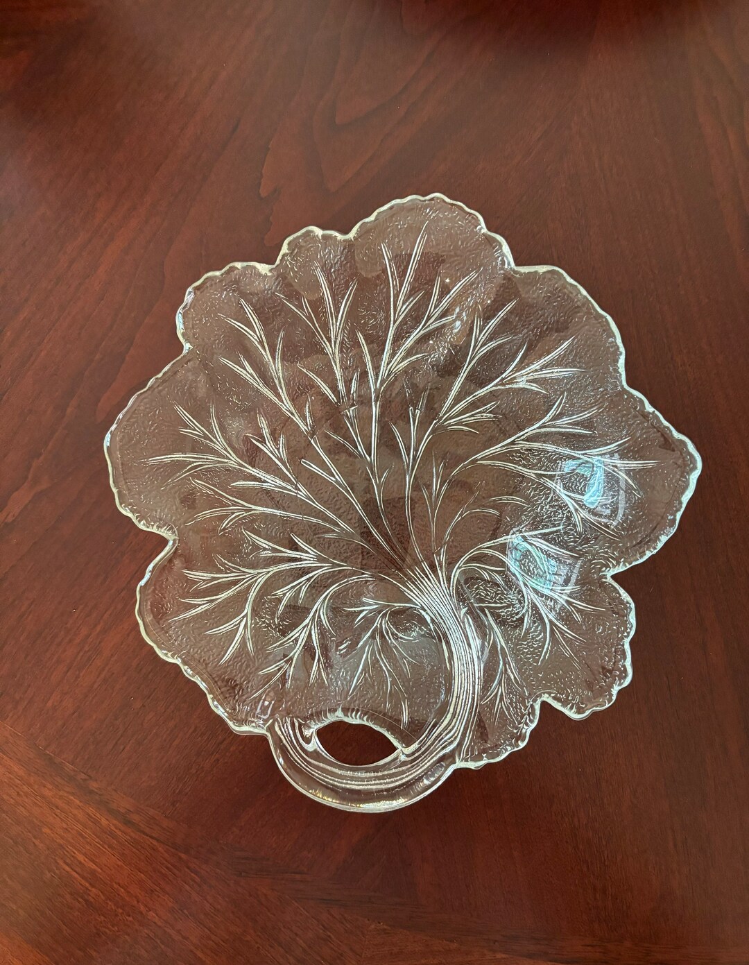 Pebble Leaf Clear Glass Plate - Etsy