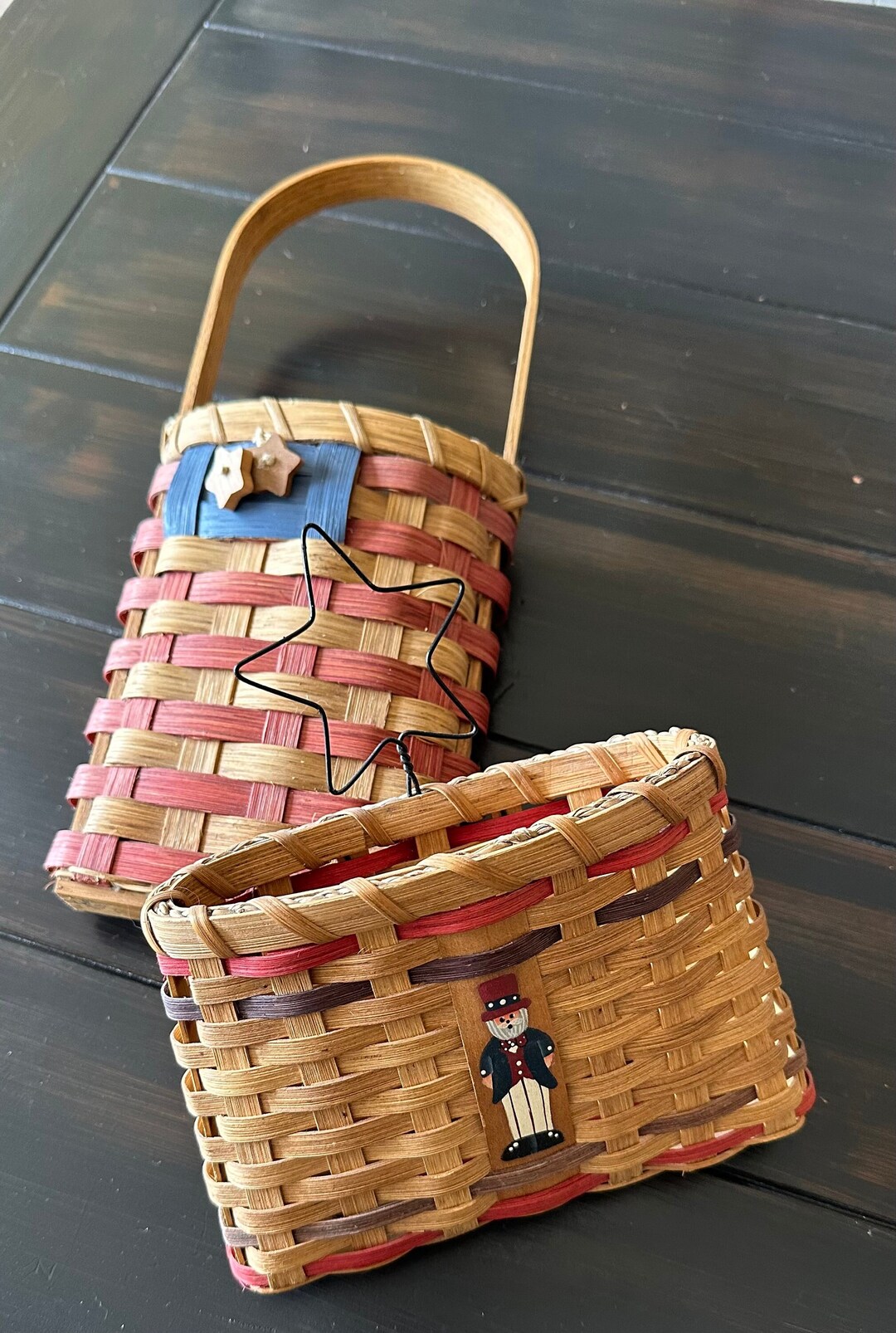 Pair of Vermont Patriotic Baskets - Etsy