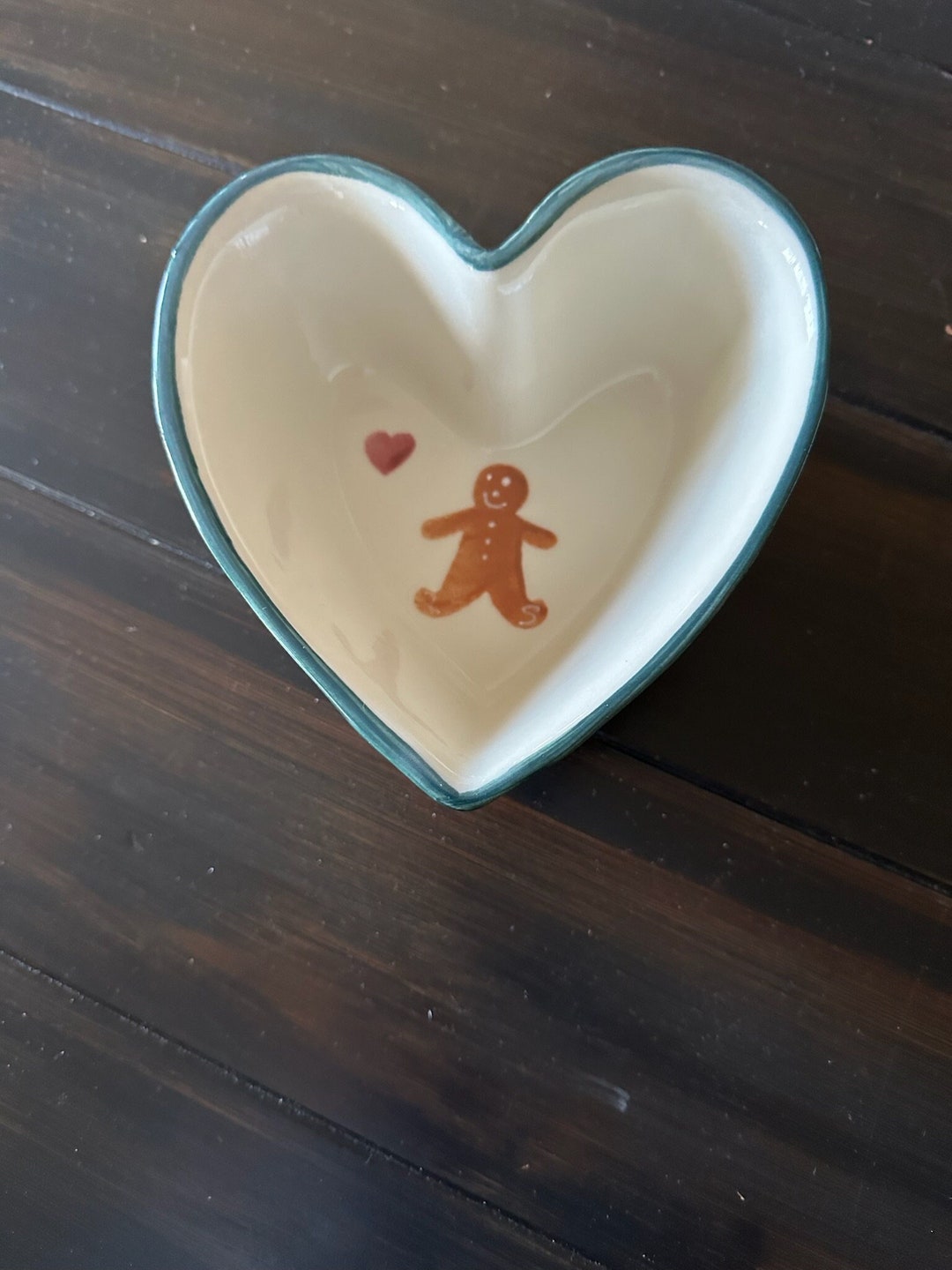 Hartstone Gingerbread Man Heart Shaped Bowl - Etsy