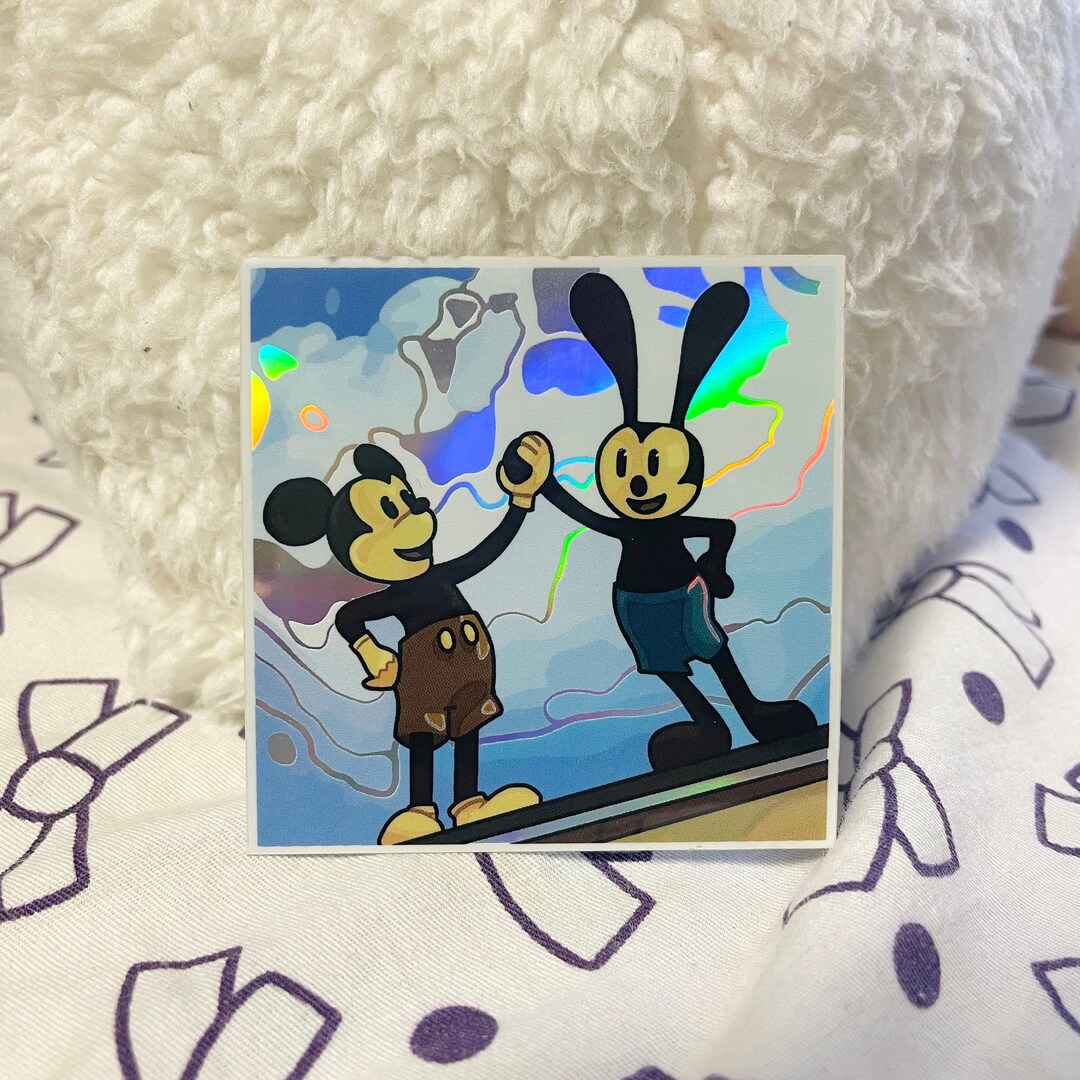 Mickey & Oswald Statue Sticker - Etsy