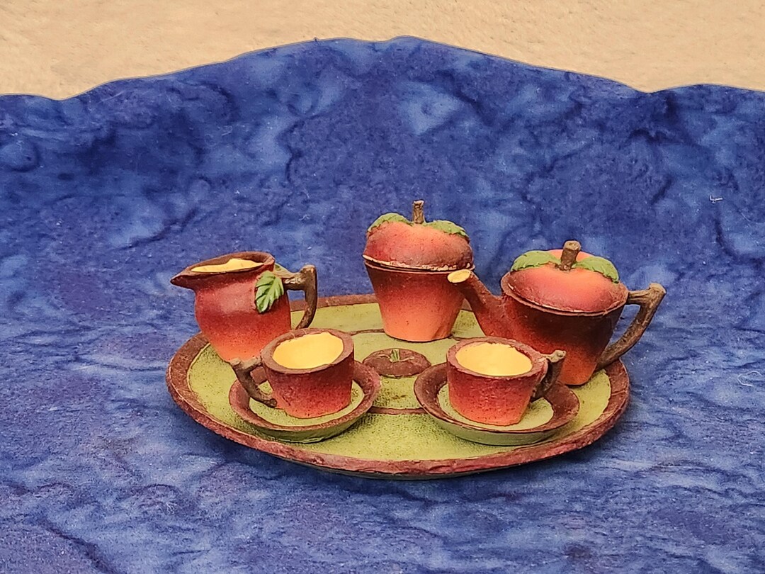 Apple Miniature Tea Set Home Décor, Birthday Gift, Gift for Christmas ...