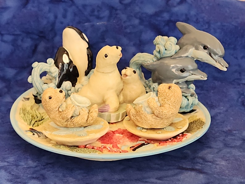 Miniature Tea Set Ocean Life With Otters Dolphins Killer Whales Seals ...