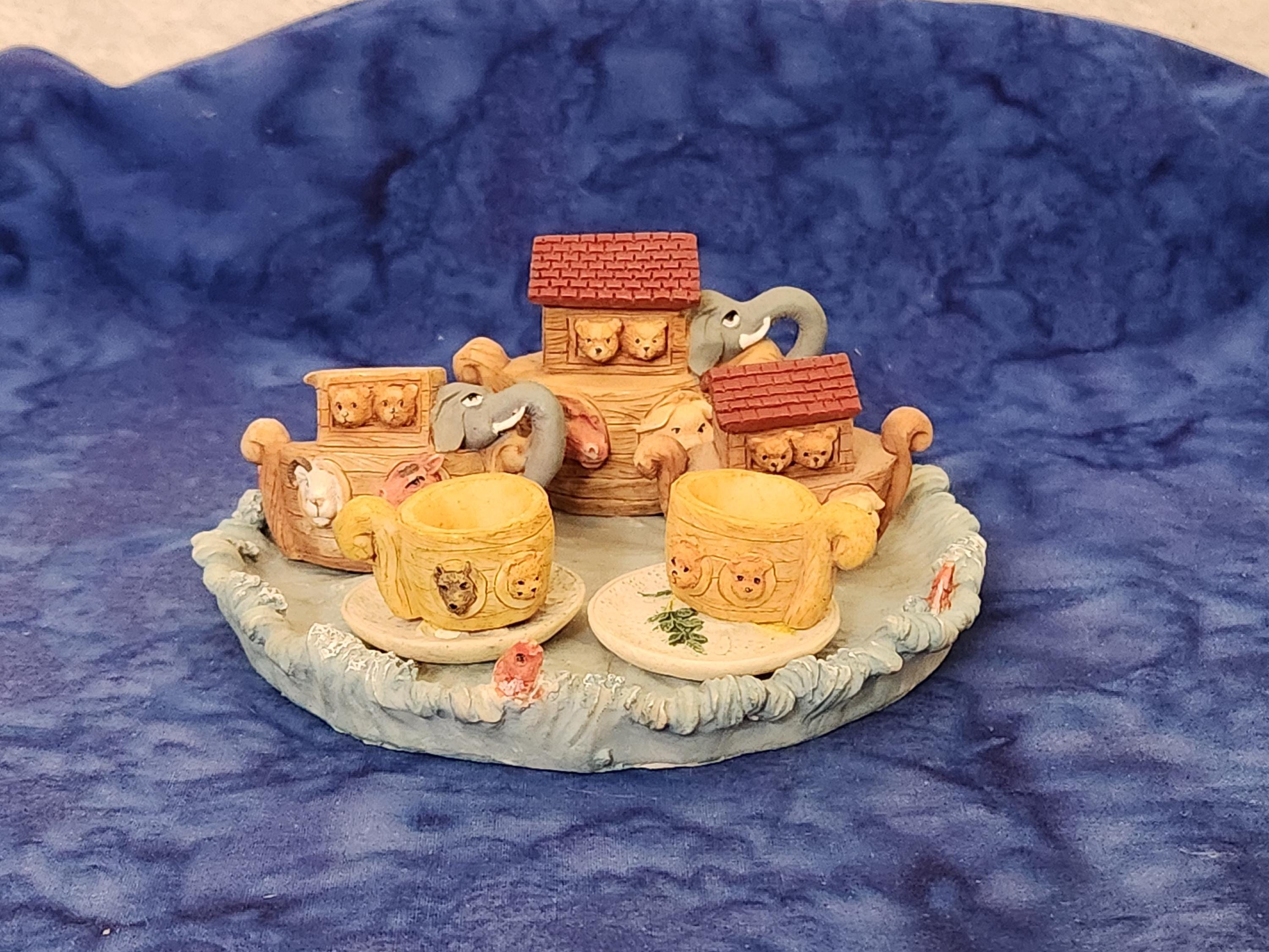 Noah's Ark Miniature Tea Set Collection With Lots of Animals Home Décor ...