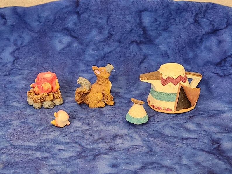 Native American Miniature Tea Set W a Teepee Tea Pot a Fire Creamer ...